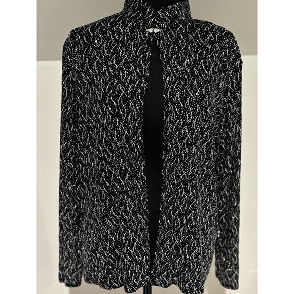 Alex Evenings | Jackets & Coats | Onyx Night Black Jacket Silver ...